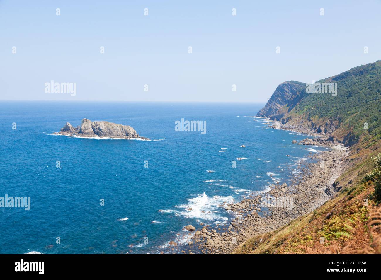 Gulf of Biscay view from cape Villano, Spain. Spanish ocean landscape ...