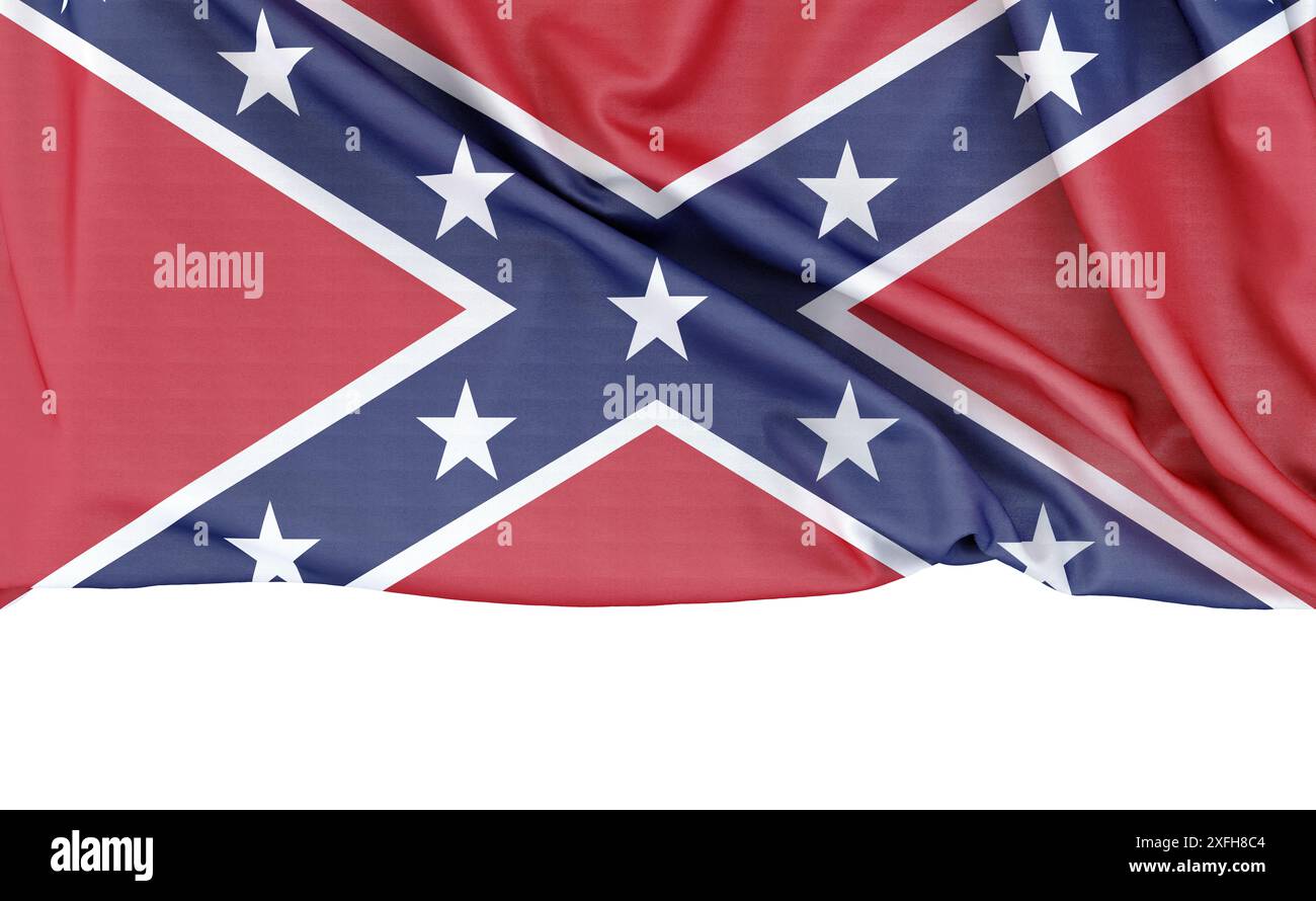 Flag of Confederate States isolated on white background with copy space ...