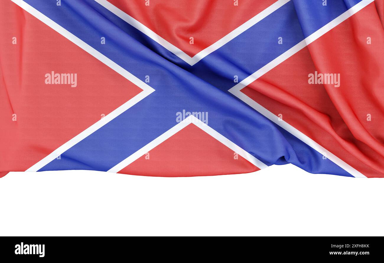 Flag of Novorossiya isolated on white background with copy space below ...