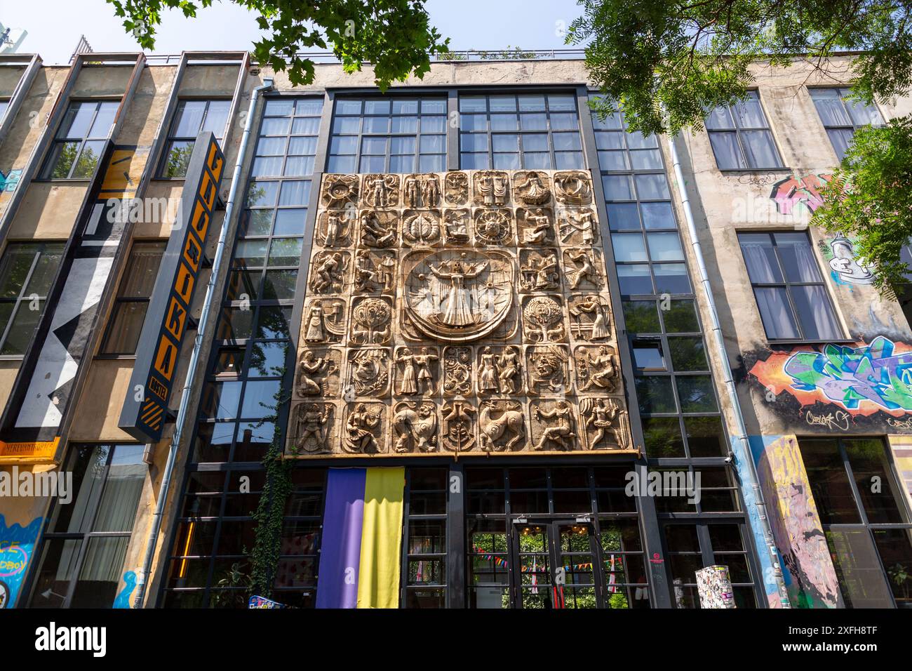 Tbilisi, Georgia - 16 JUNE, 2024: The Fabrika Hostel is an ex soviet ...