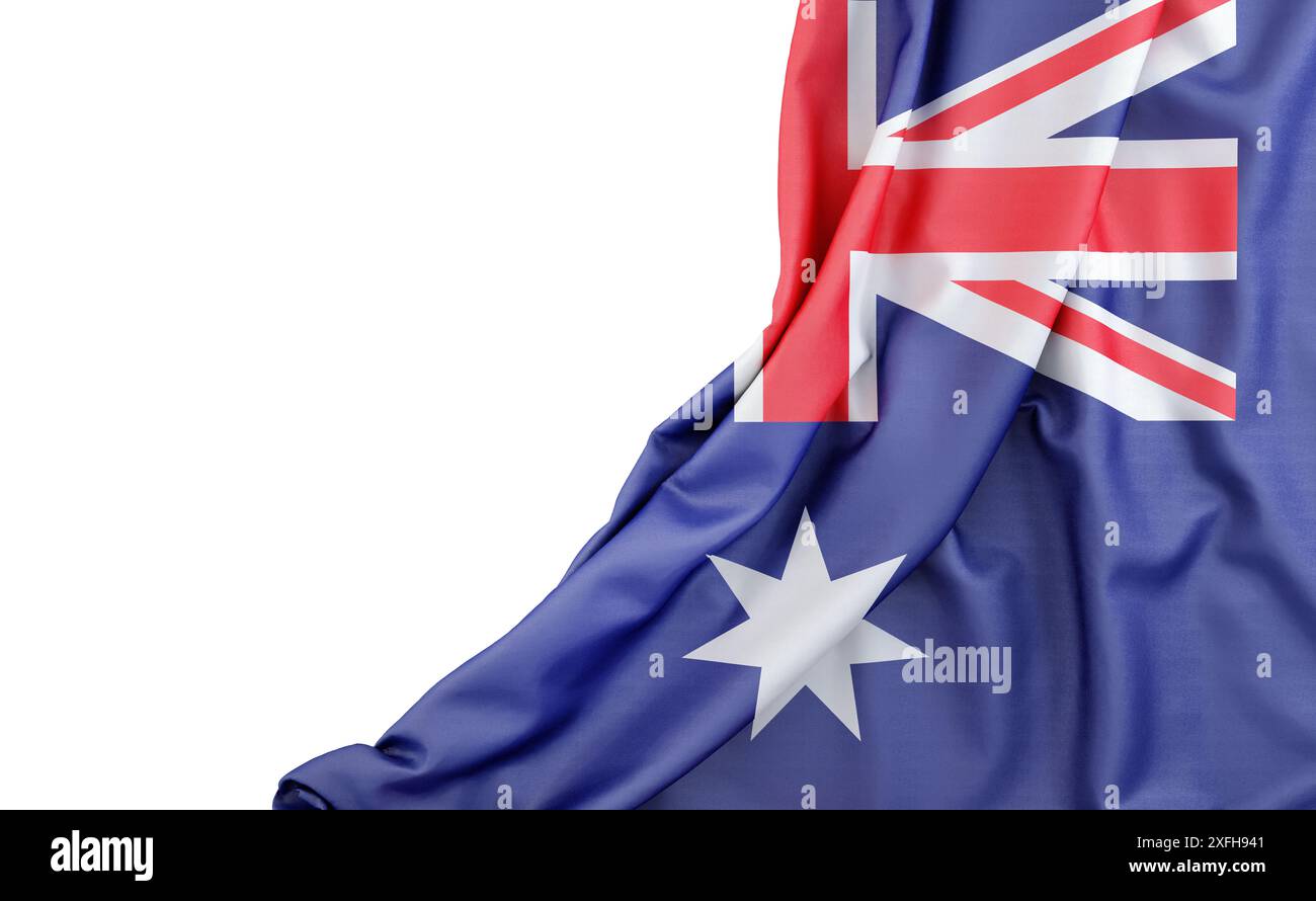 Flag of Australia with empty space on the left. Isolated. 3D Rendering ...