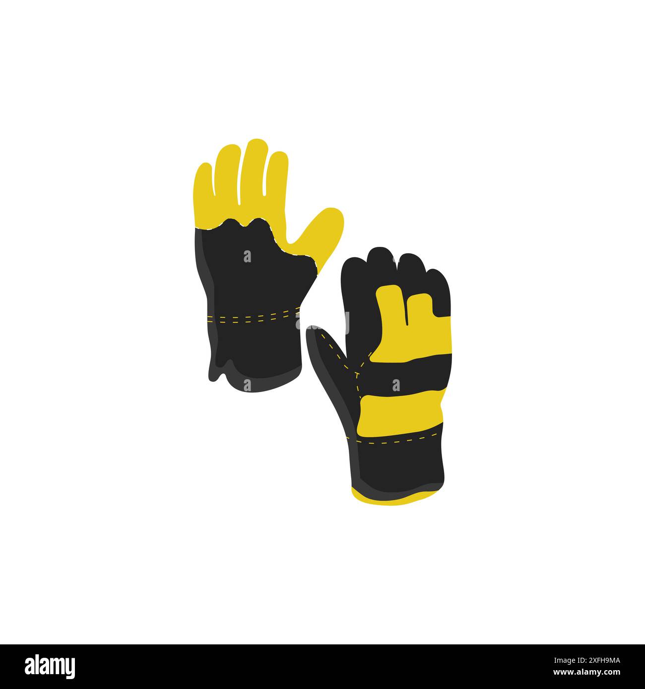 Builder gloves vector icon. Logo of protection of hands in production ...