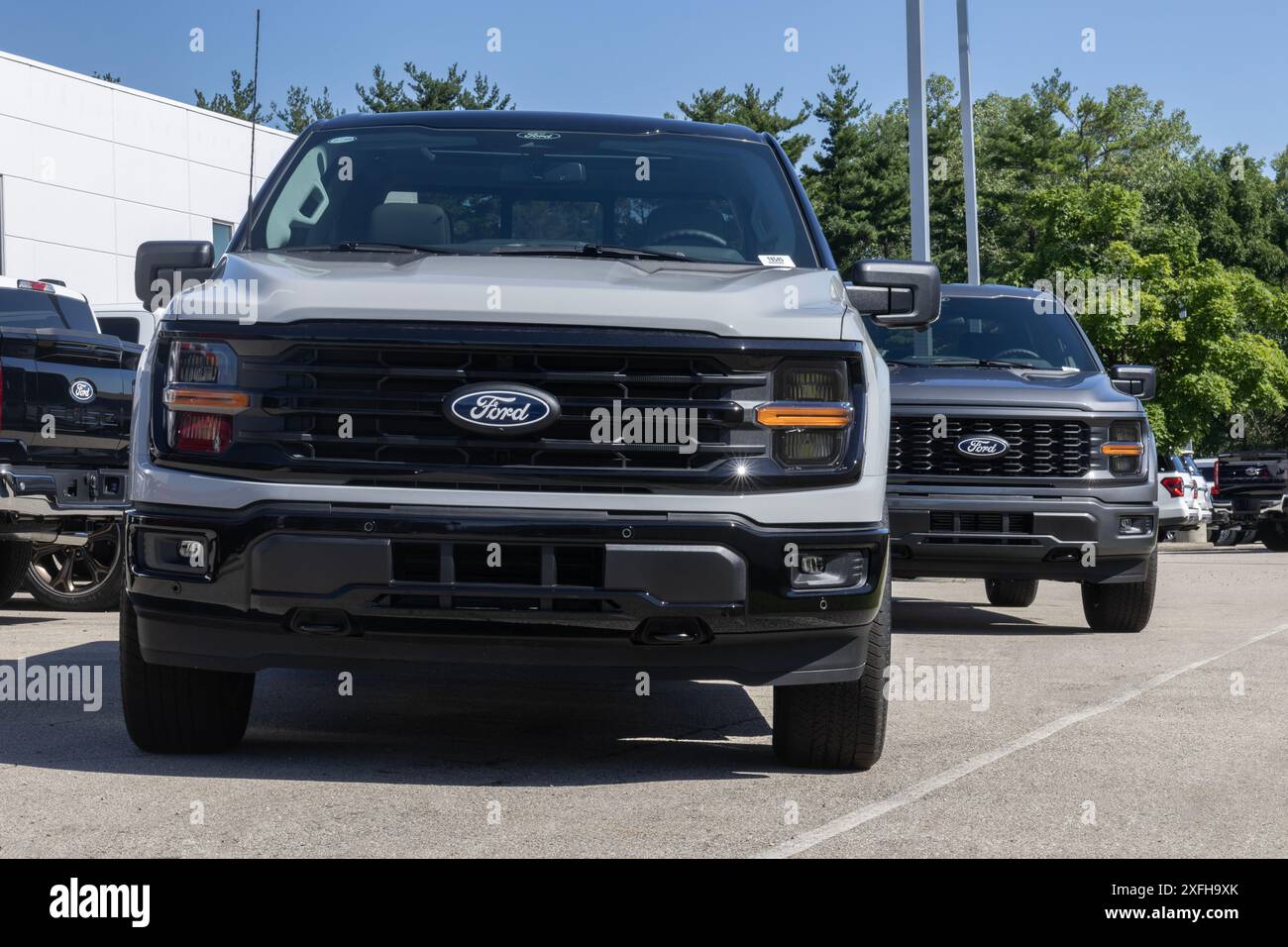 Indianapolis - June 30, 2024: Ford F-150 display at a dealership. The ...