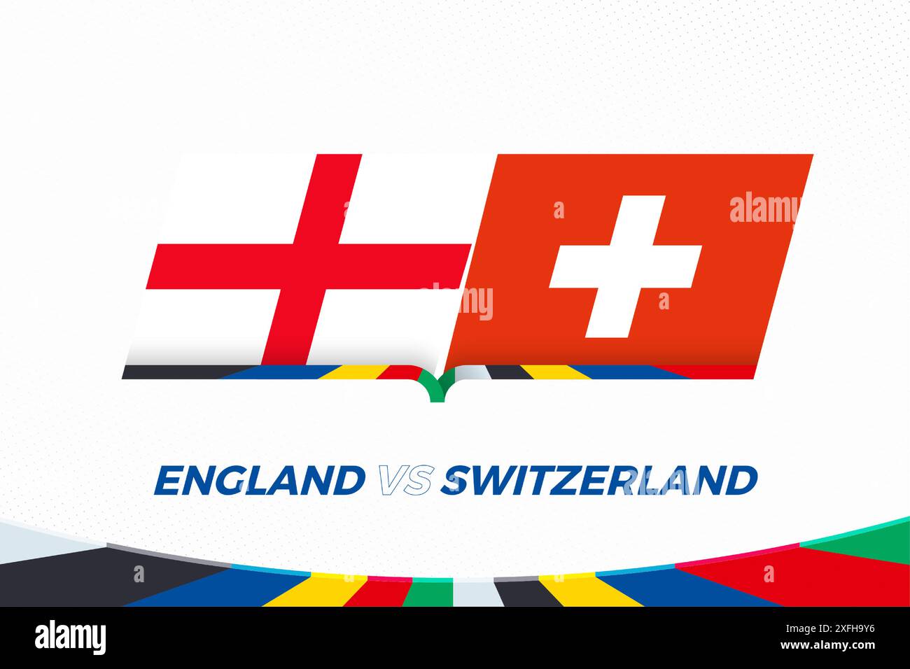 England vs Switzerland in Football Competition, Quarter-finals. Versus ...