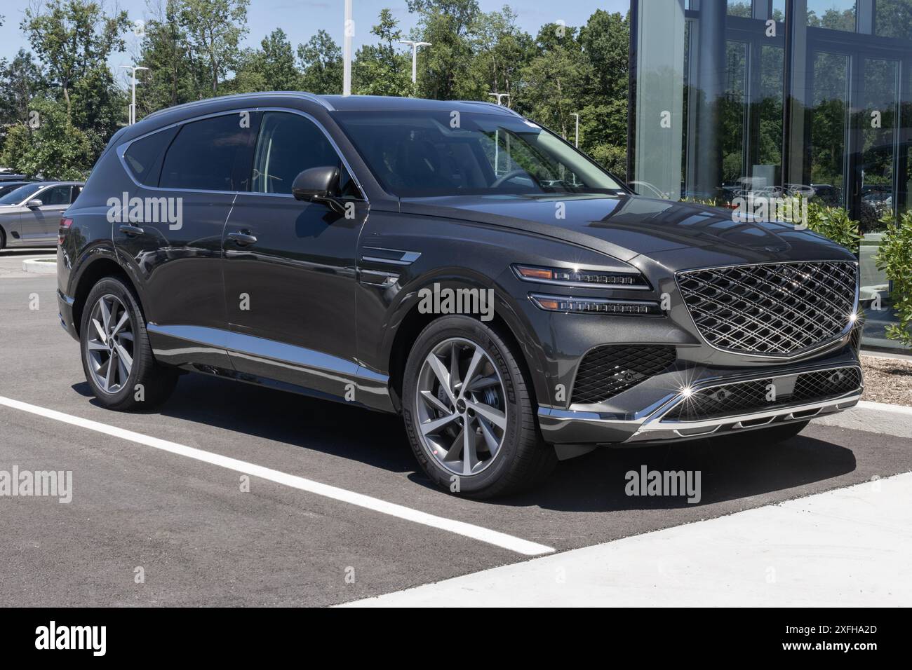 Indianapolis - June 30, 2024: Genesis GV80 2.5T display at a dealership. Genesis offers the GV80 ...