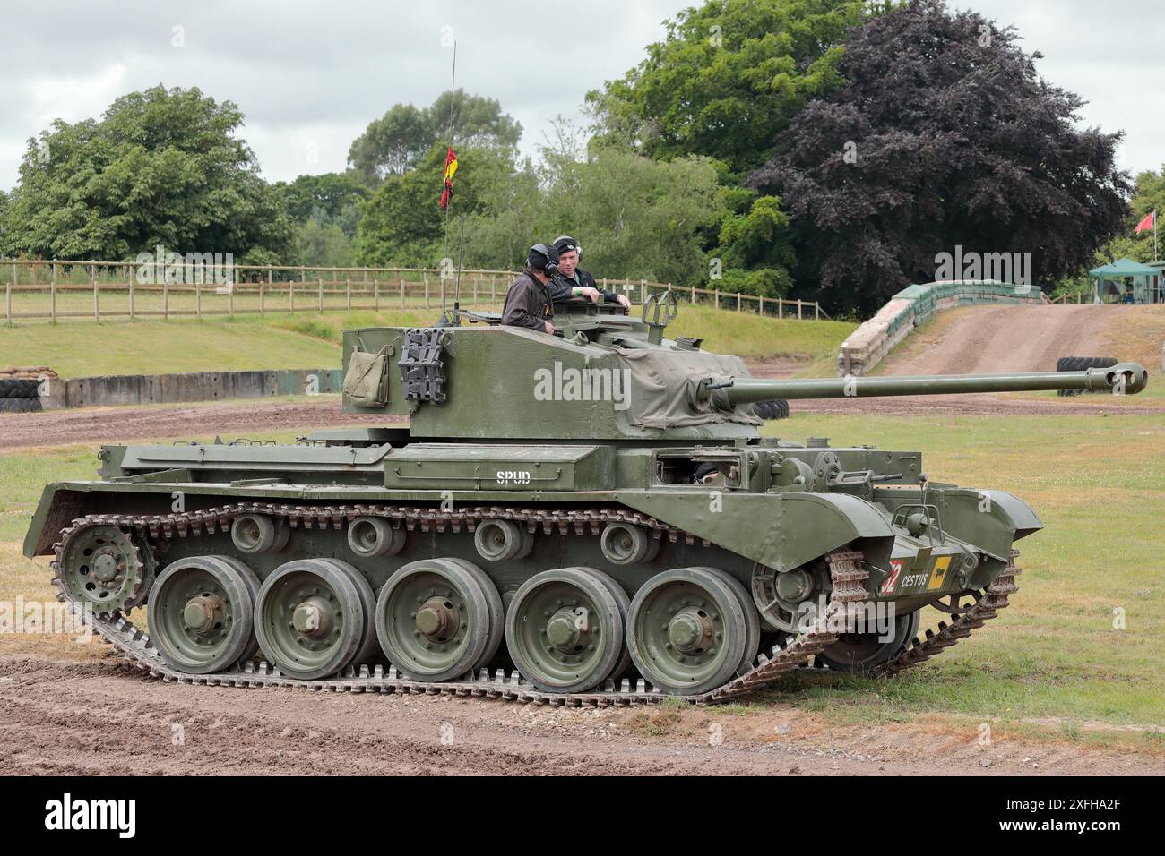 A British Comet A34 tank dating from World War Two driving around the ...