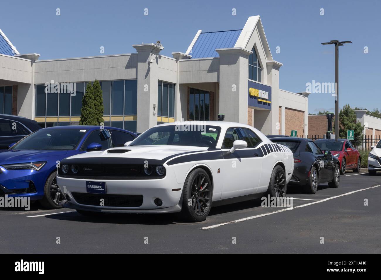 Indianapolis - June 30, 2024: CarMax Auto Dealership Dodge Challenger ...