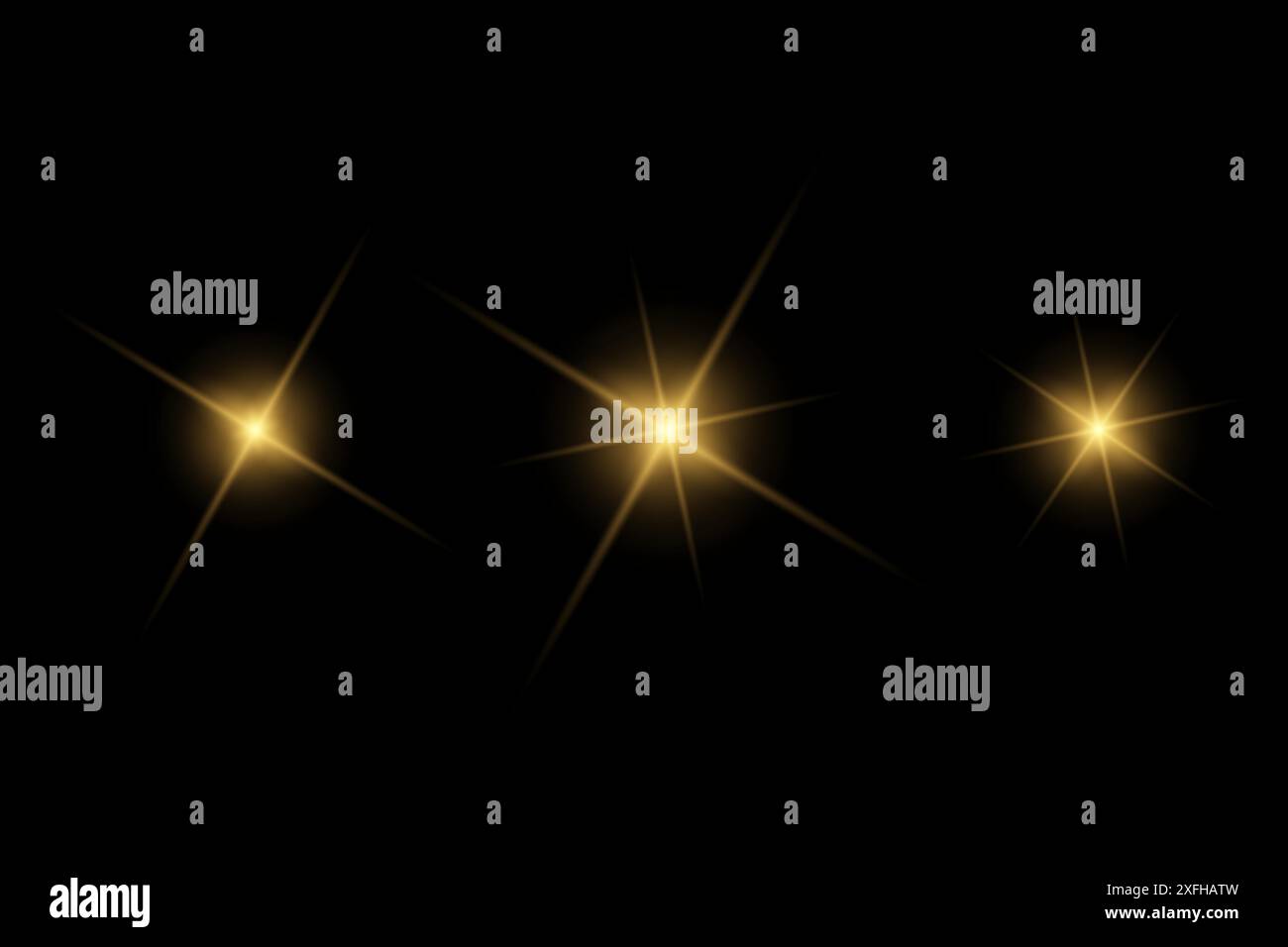 Golden sparkle lights, flashing lights, light effects, sunlight lens flare, glowing ray beams ...