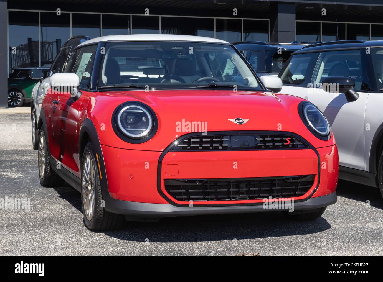 Indianapolis - June 30, 2024: Mini Cooper S Hardtop display. Mini ...