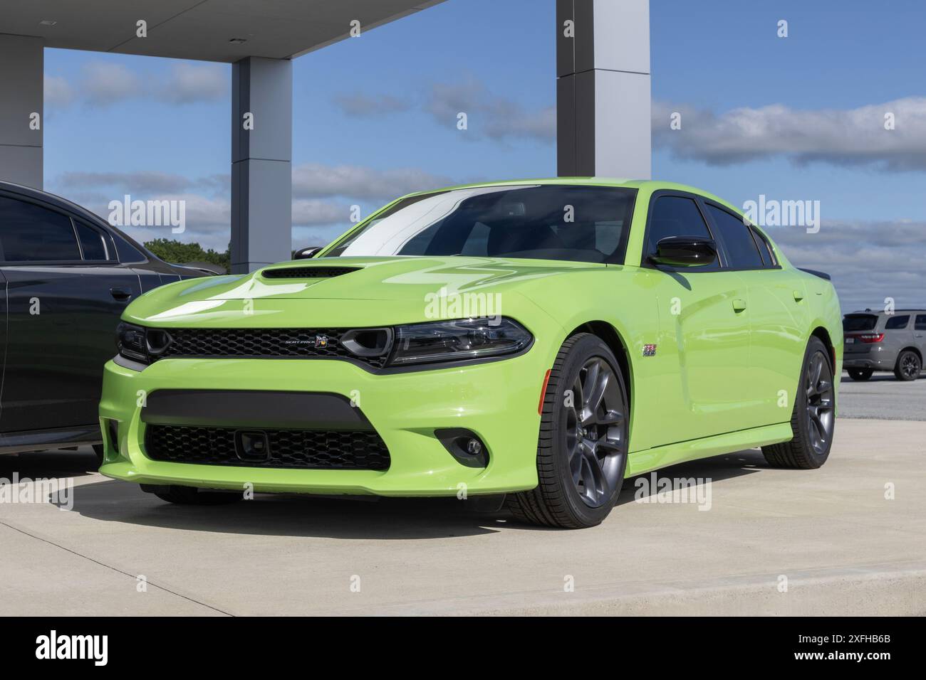 Tipton - June 30, 2024: Dodge Charger RT Scat Pack display at a ...