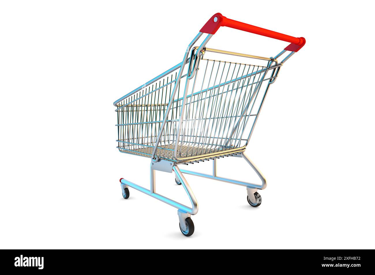Empty cart. Rear view. 3D illustration. Isolated Stock Photo - Alamy