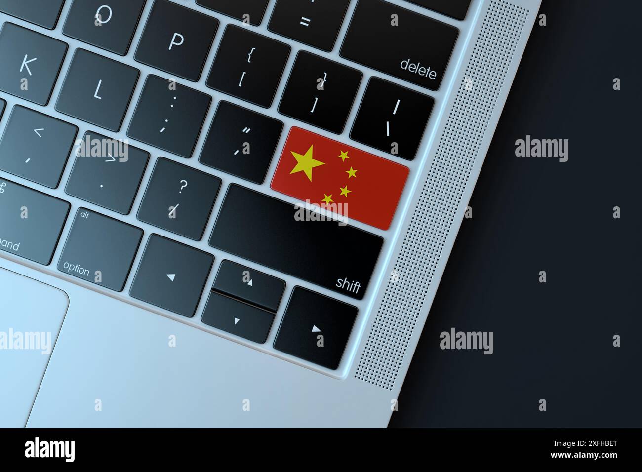 Chinese flag over computer keyboard. 3d illustration Stock Photo - Alamy
