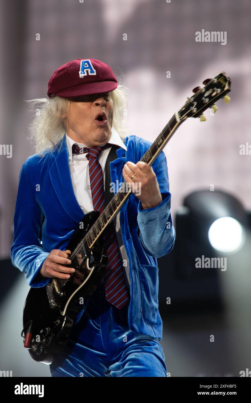 London, United KIngdom. 3rd July 2024. Rock legend Angus Young takes ...