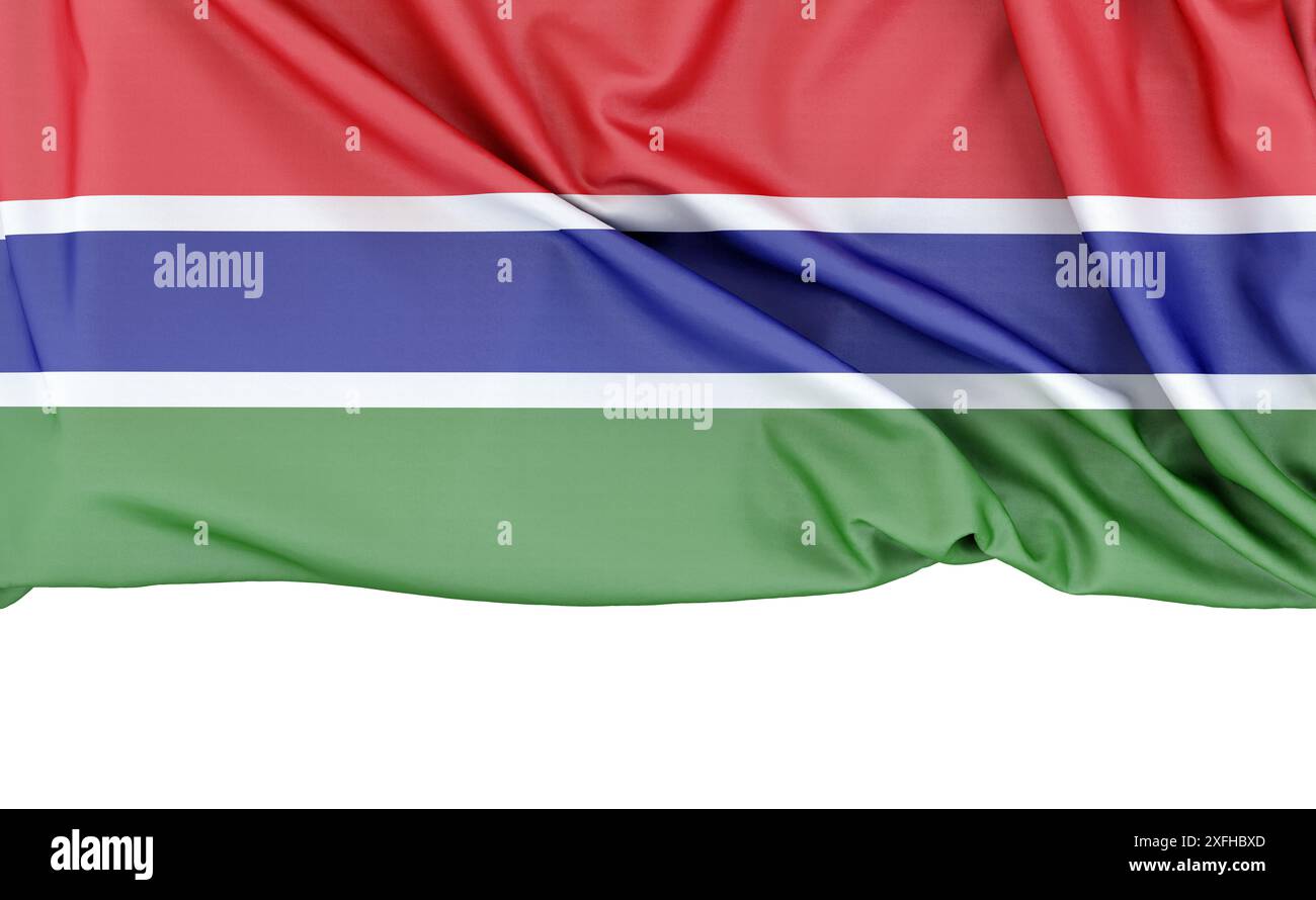 Flag of Gambia isolated on white background with copy space below. 3D rendering Stock Photo - Alamy