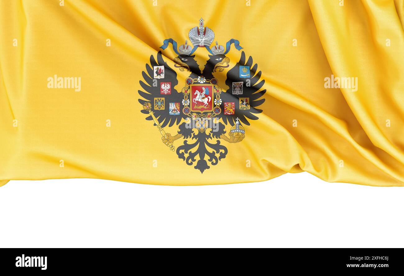Flag of Russian Empire isolated on white background with copy space ...