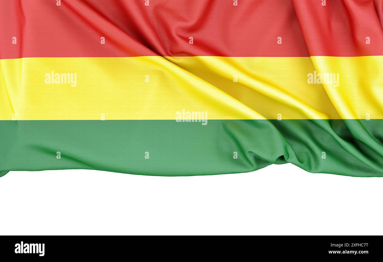 Flag of Bolivia isolated on white background with copy space below. 3D rendering Stock Photo - Alamy