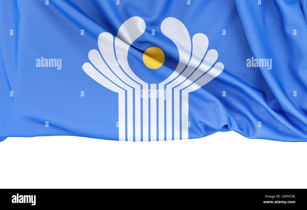 Flag of Commonwealth of Independent States isolated on white background ...