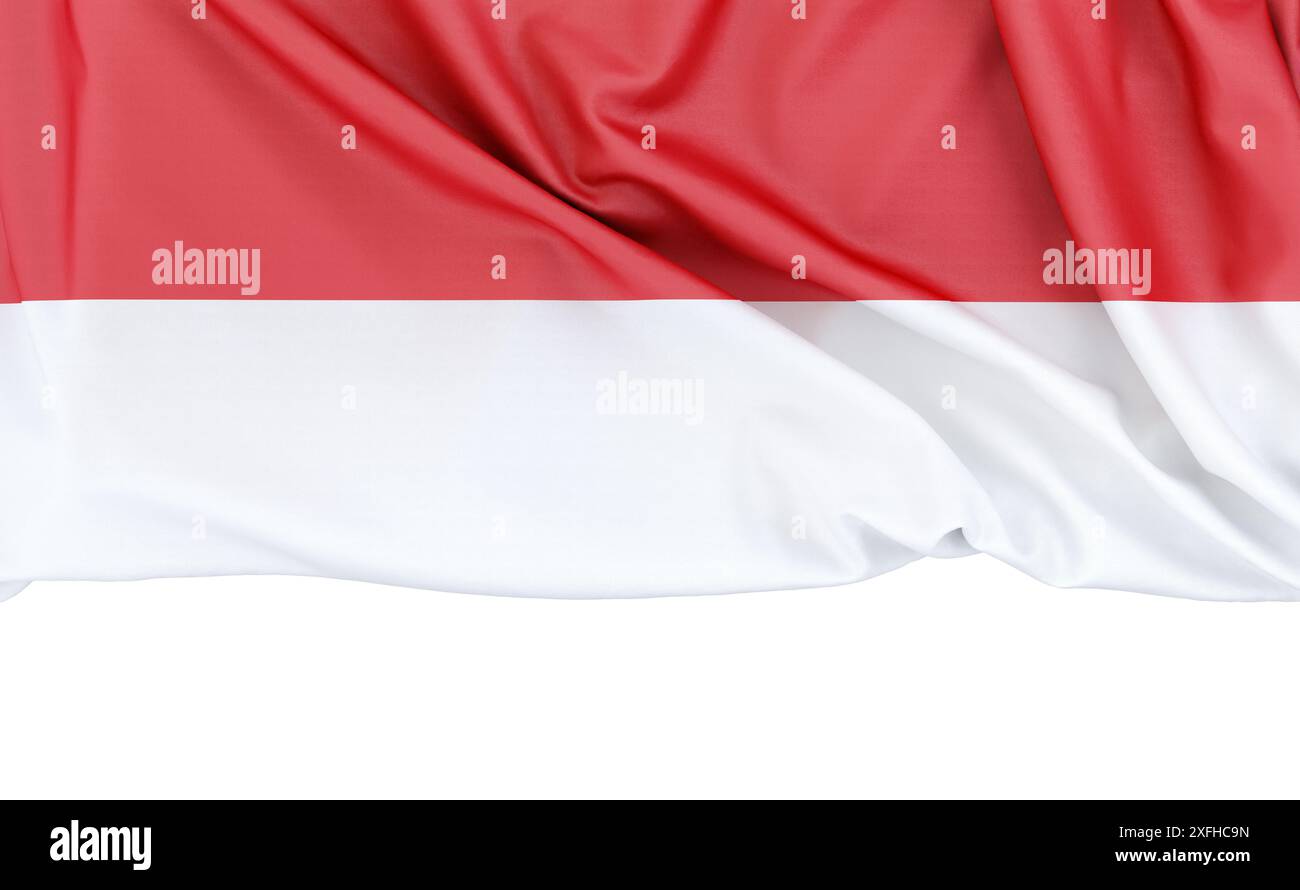 Flag of Monaco isolated on white background with copy space below. 3D rendering Stock Photo - Alamy