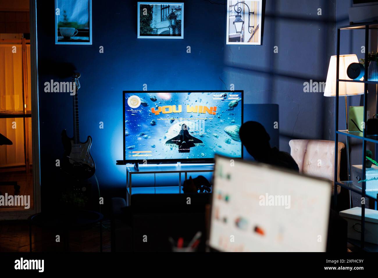 Joyful gamer winning first person hi-res stock photography and images ...