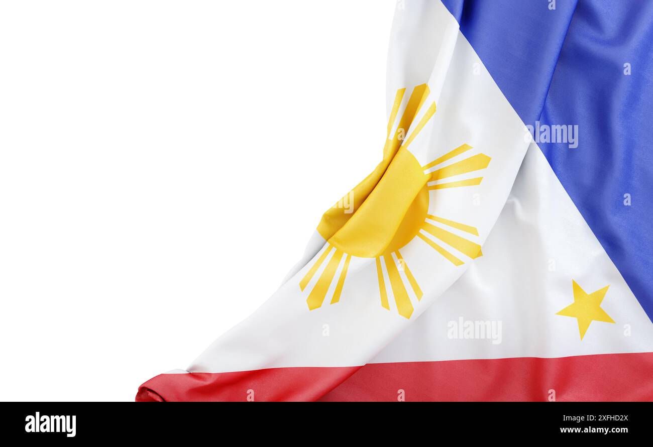 Flag of Philippines with empty space on the left. Isolated. 3D ...