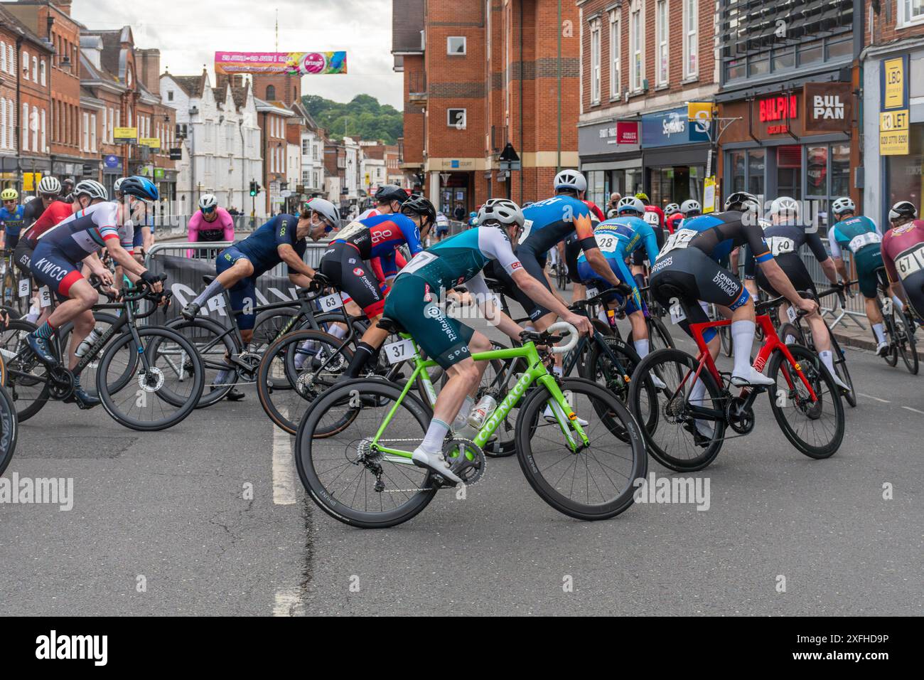 3rd July 2024. Guildford Town Centre Races run by British Cycling took ...