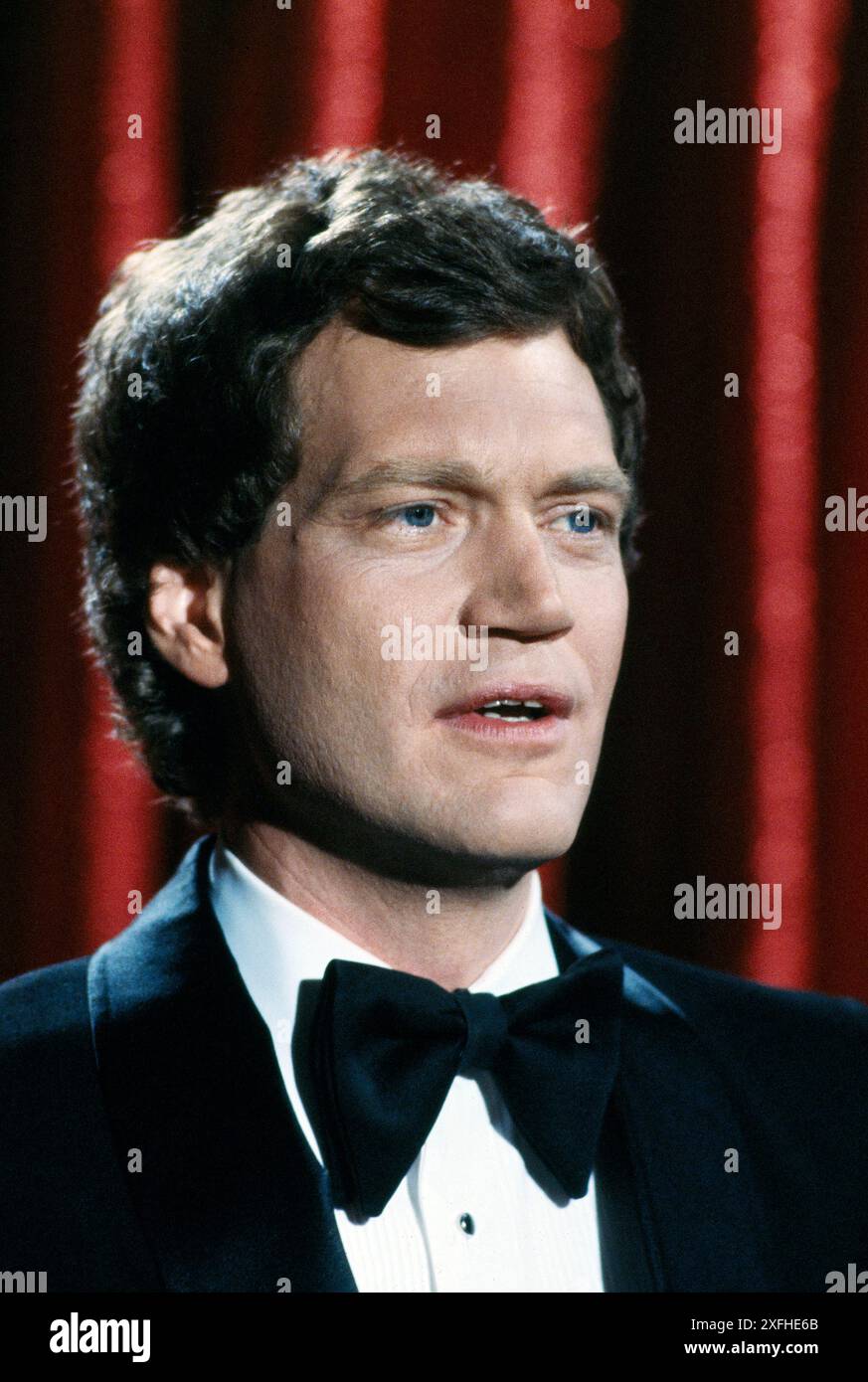 American Television talk show host David Letterman, head and shoulders ...