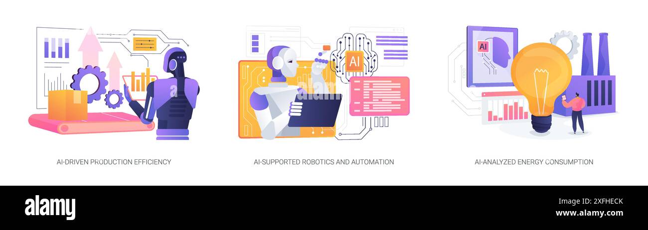 Artificial Intelligence in Manufacturing abstract concept vector ...