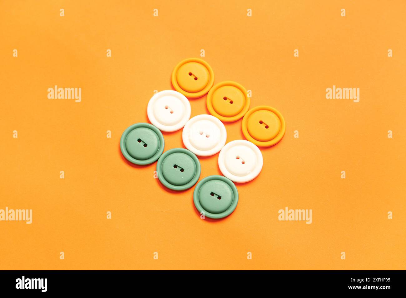 Flag of India made from buttons on orange background. Indian ...