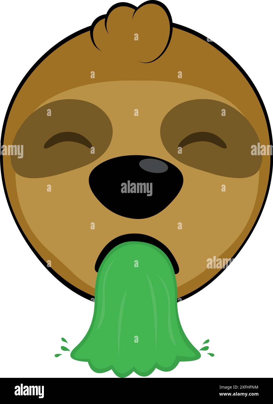 vector illustration face bear sloth character animal cartoon ...