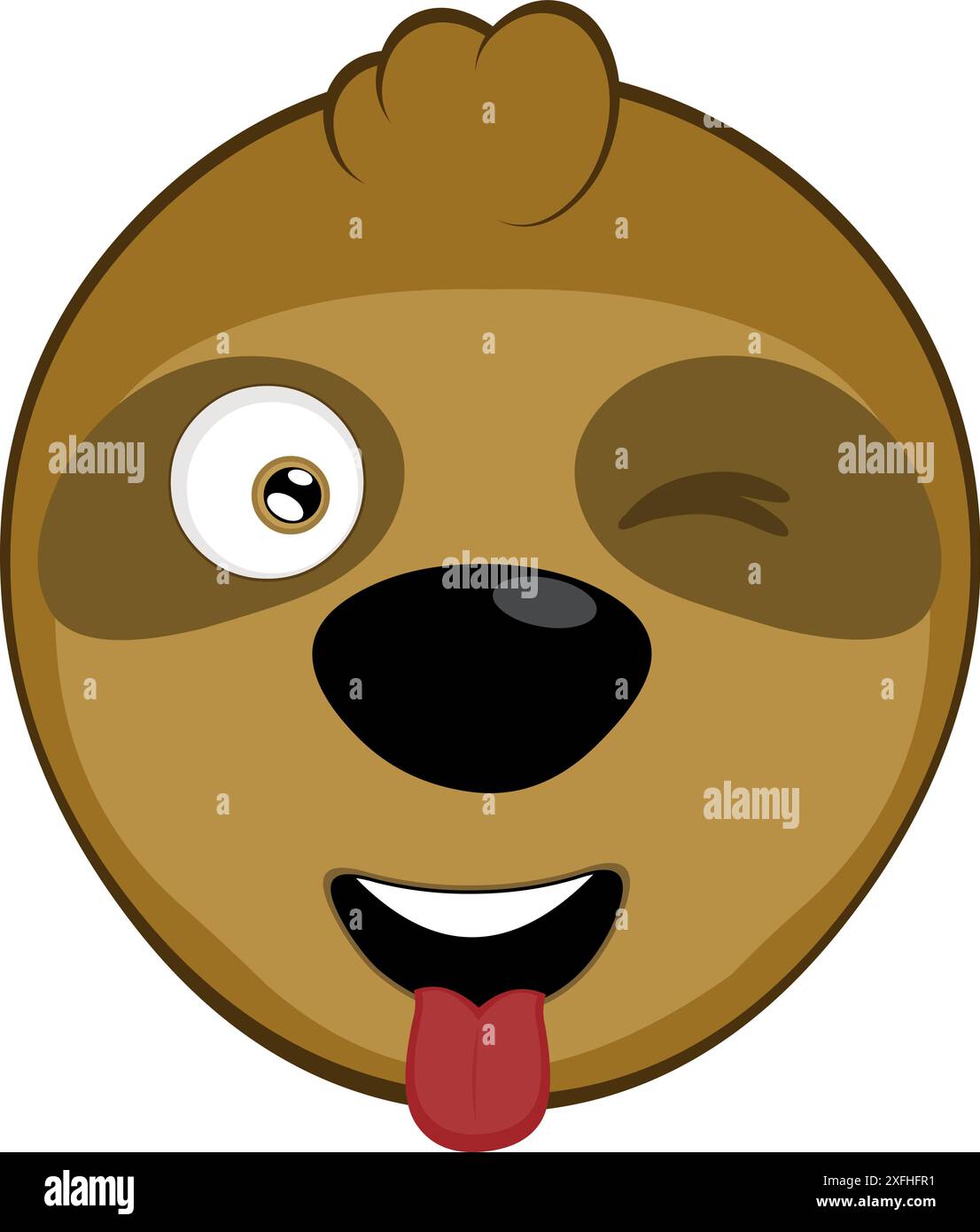vector illustration face bear sloth character animal cartoon, with a ...