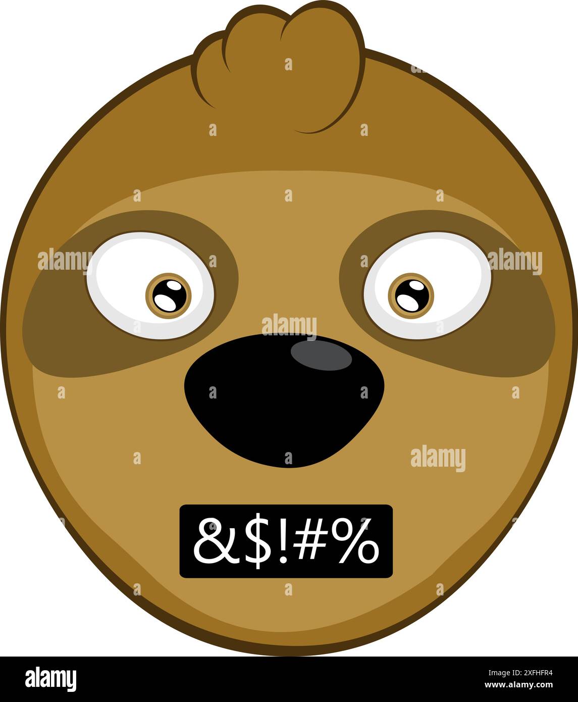 vector illustration face bear sloth character animal cartoon, with ...