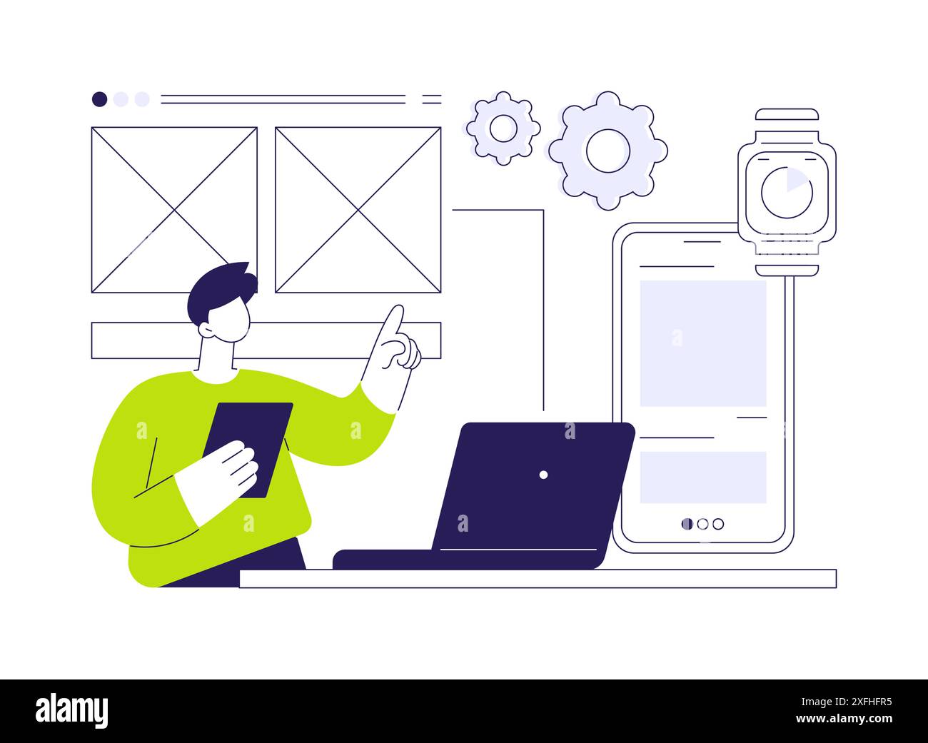 Usability Testing Abstract Concept Vector Illustration Stock Vector