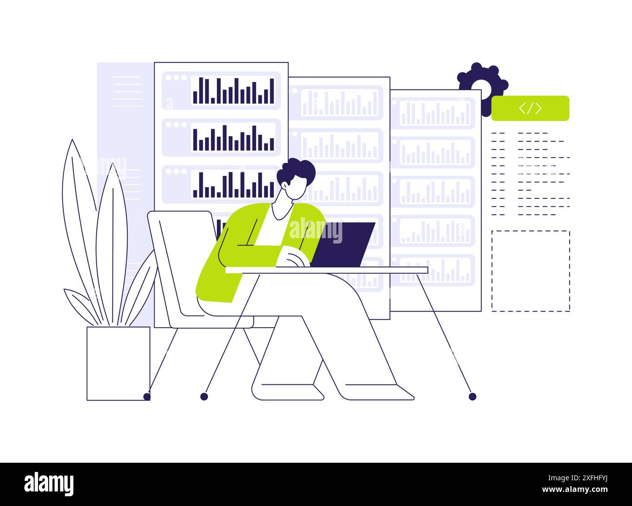 Database programming abstract concept vector illustration Stock Vector ...