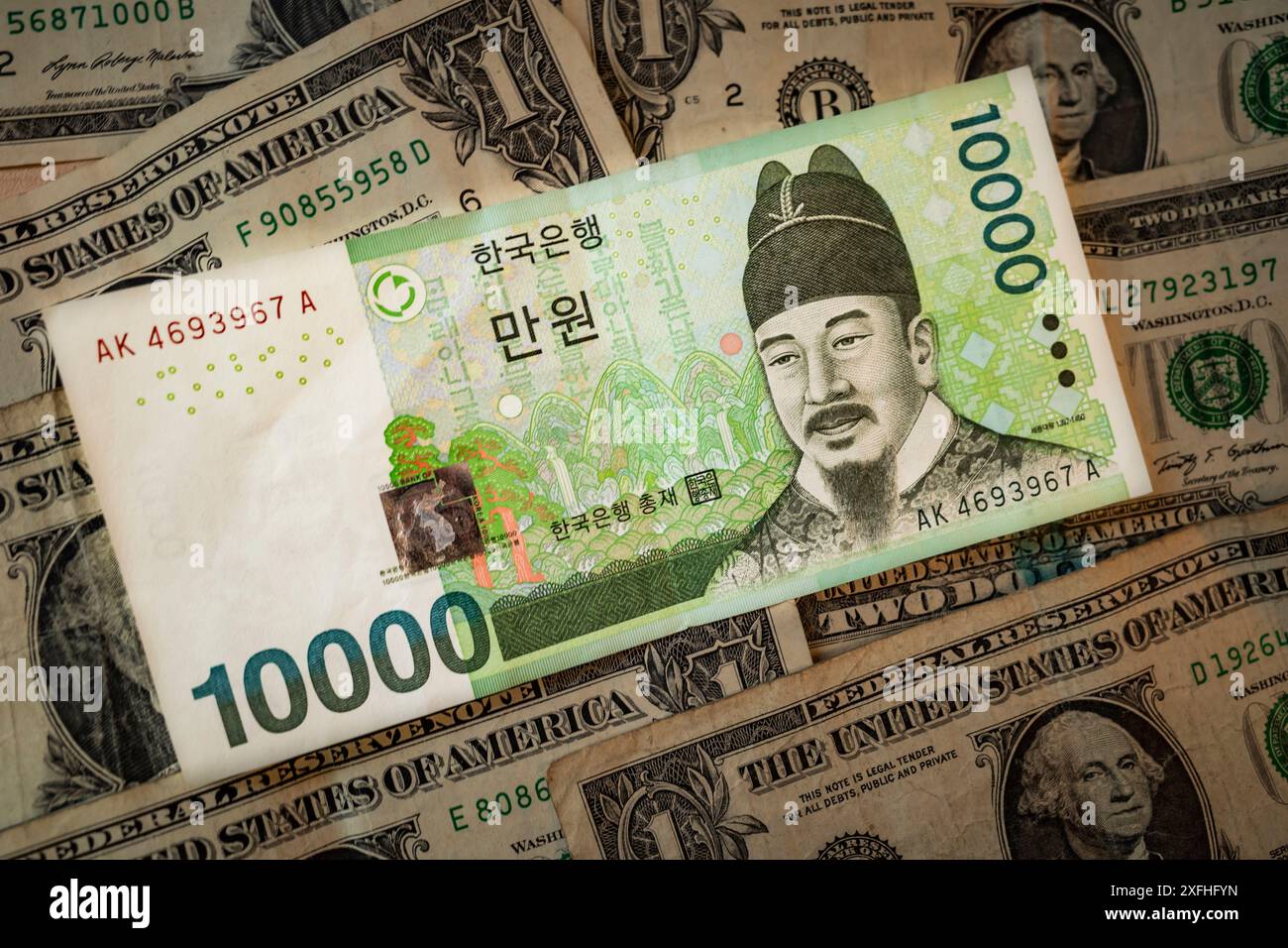 July 3, 2024, Seoul, Republic of Korea: South Korean Won notes.The ...