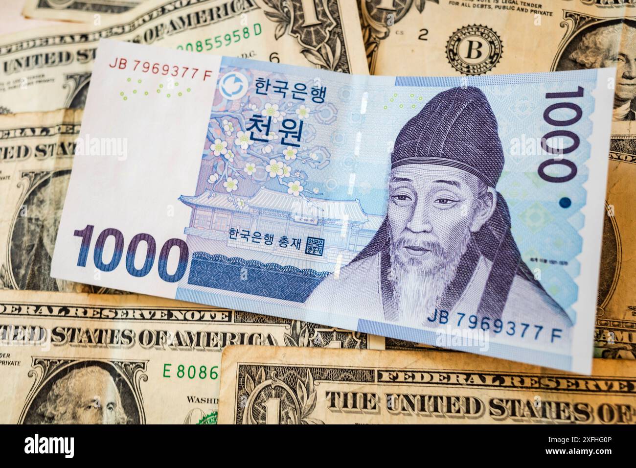 July 3, 2024, Seoul, Republic of Korea: South Korean Won notes.The ...
