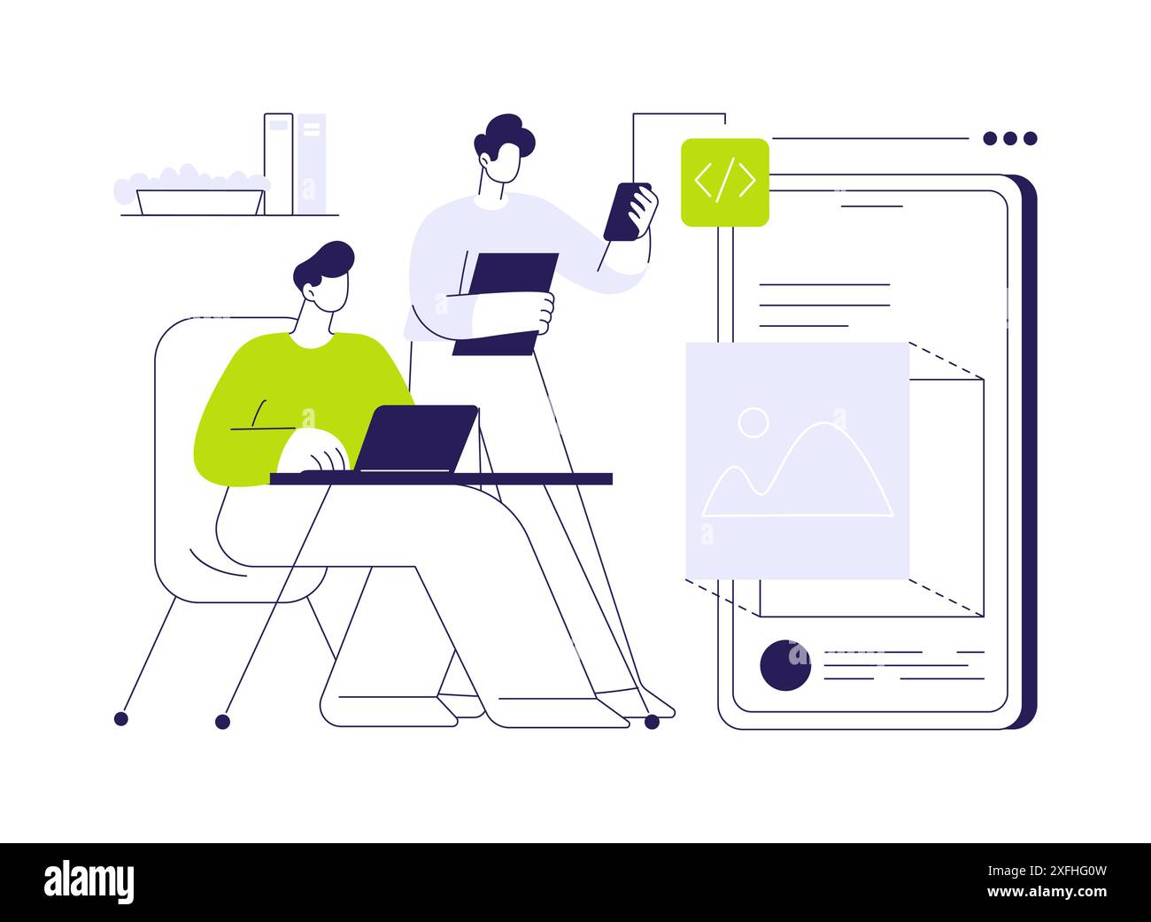 Mobile apps development abstract concept vector illustration Stock ...