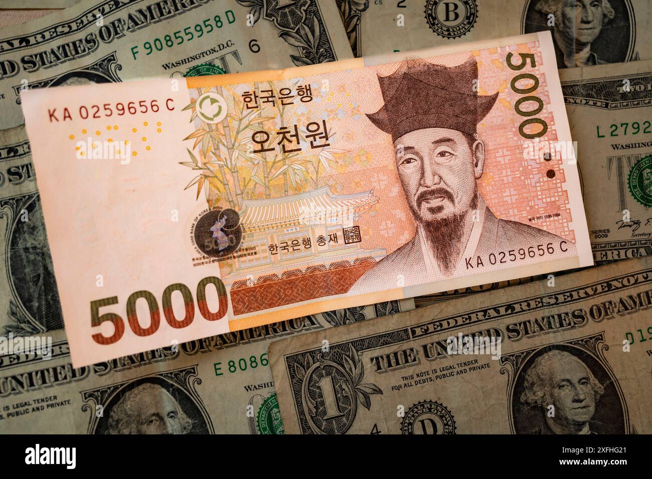 July 3, 2024, Seoul, Republic of Korea: South Korean Won notes.The ...