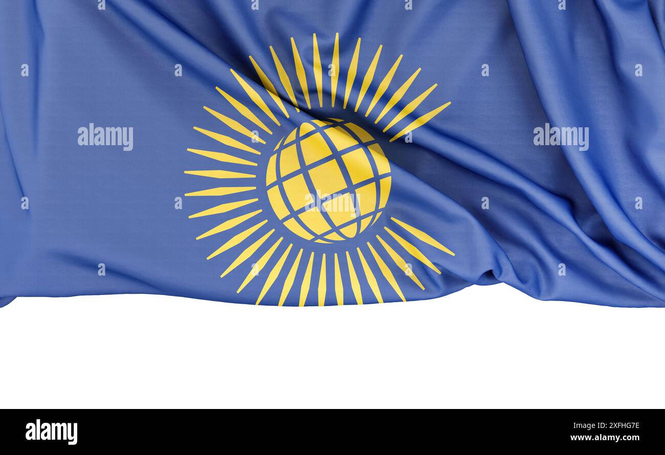 Flag of Commonwealth of Nations isolated on white background with copy ...