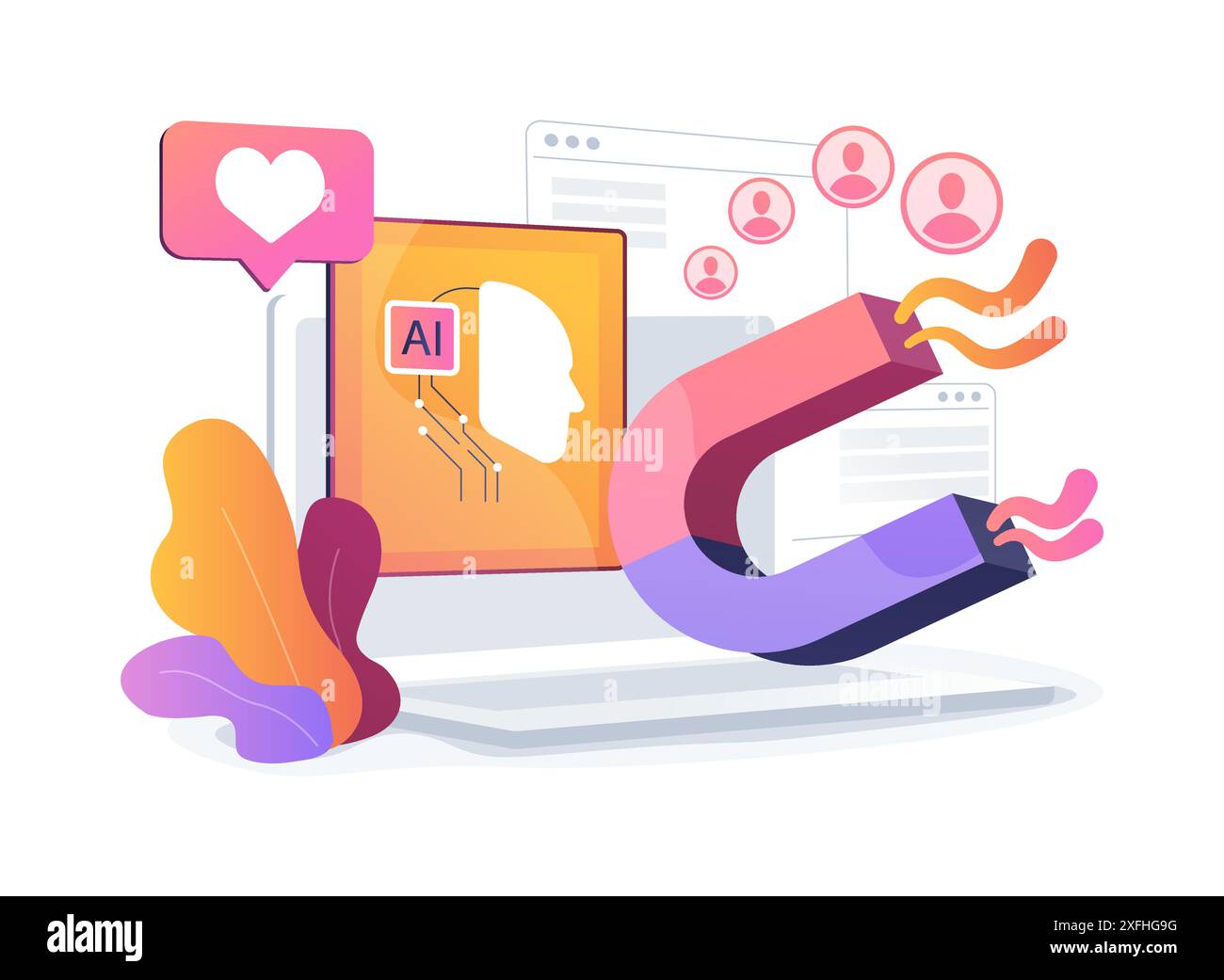 AI-Enhanced Automated Customer Engagement abstract concept vector ...