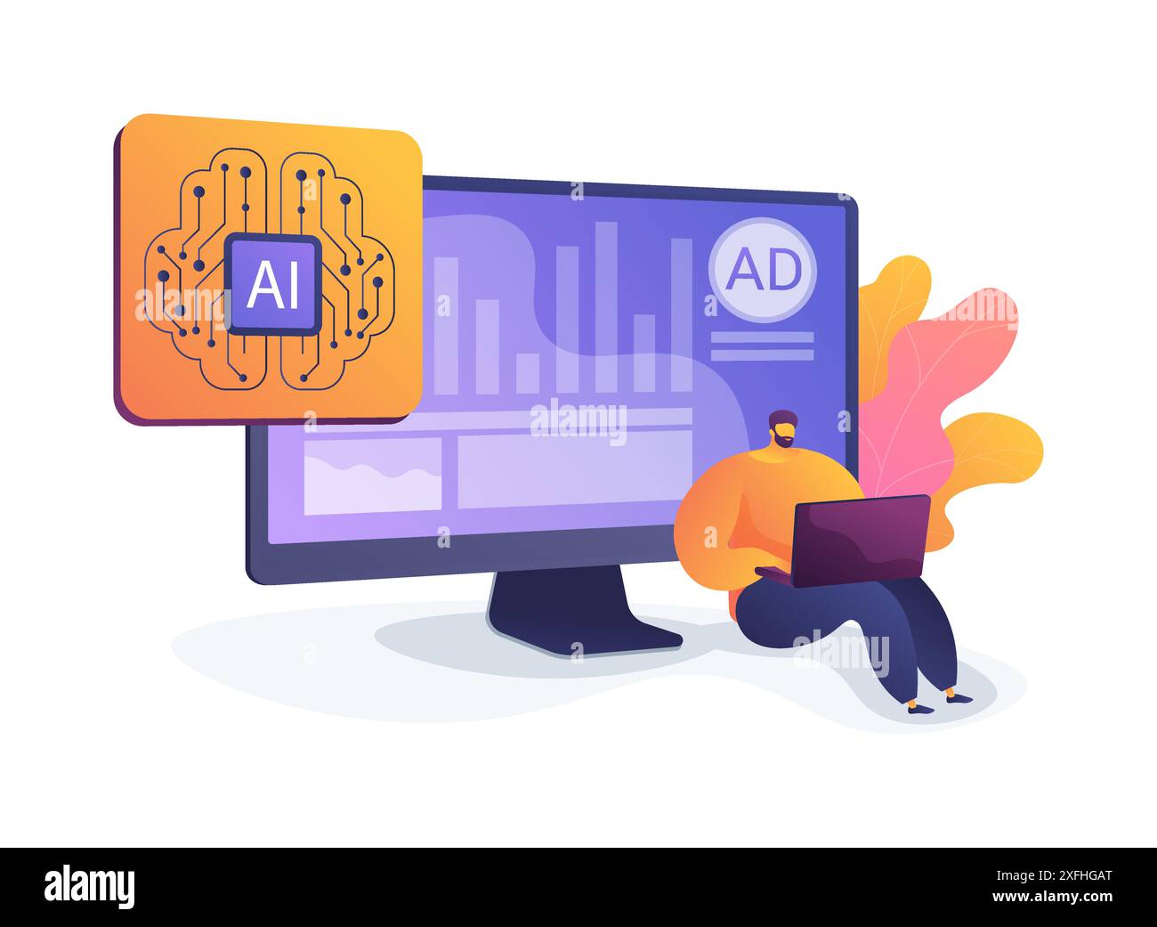 AI-Optimized Programmatic Advertising abstract concept vector ...