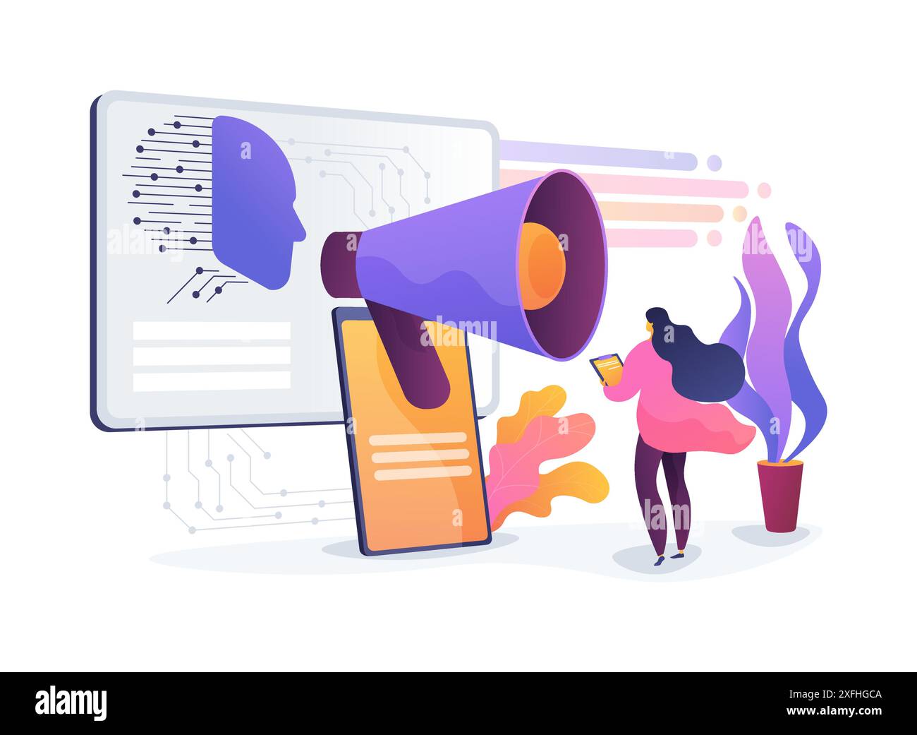 AI-Generated Marketing Content Assistance abstract concept vector ...