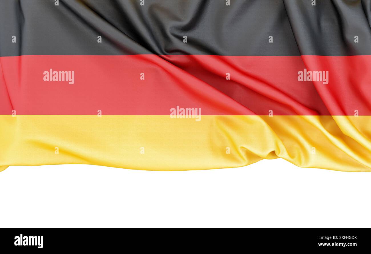 Flag of Germany isolated on white background with copy space below. 3D ...