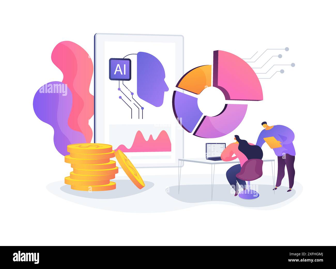AI-Measured Campaign Success abstract concept vector illustration Stock ...