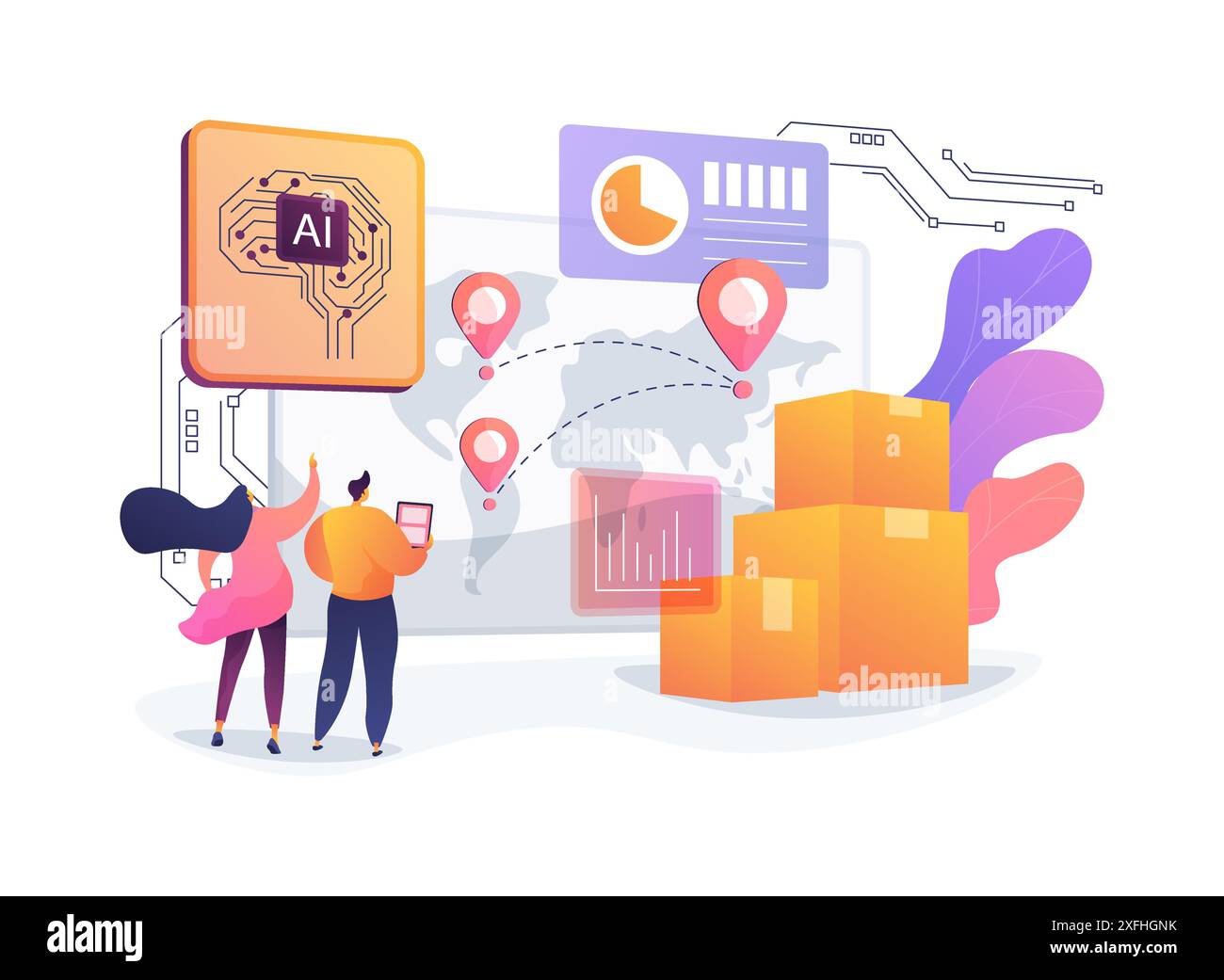 Ai Forecasting For Efficient Supply Chain Abstract Concept Vector