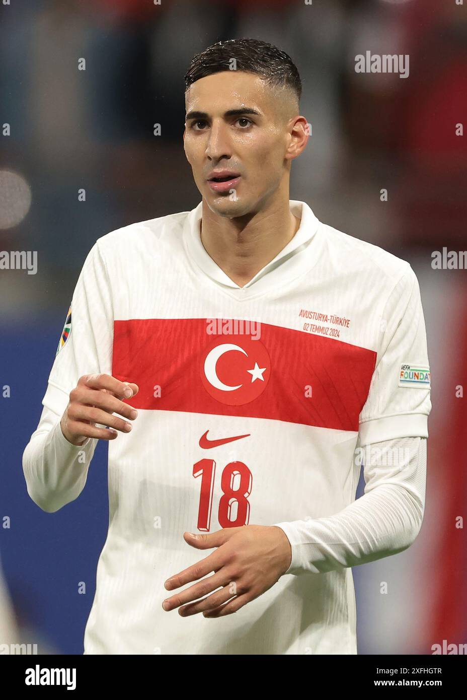 Leipzig, Germany. 2nd July, 2024. Mert Muldur of Turkey reacts during ...