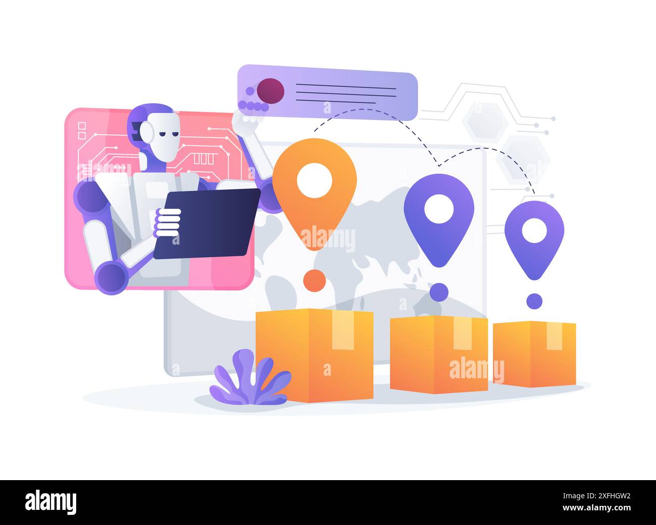AI-Managed Smart Logistics abstract concept vector illustration Stock ...