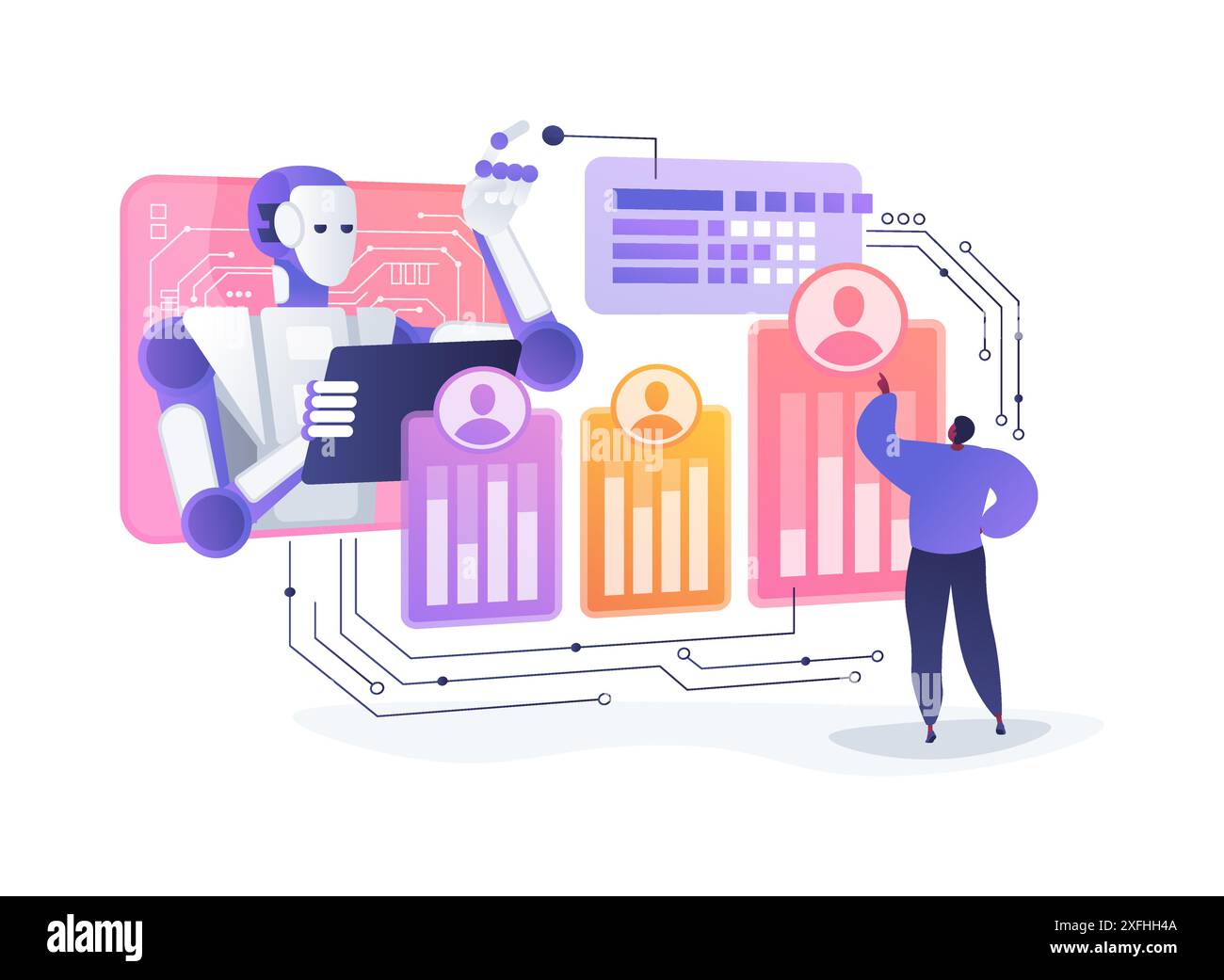 AI-Enhanced Performance Evaluation abstract concept vector illustration ...