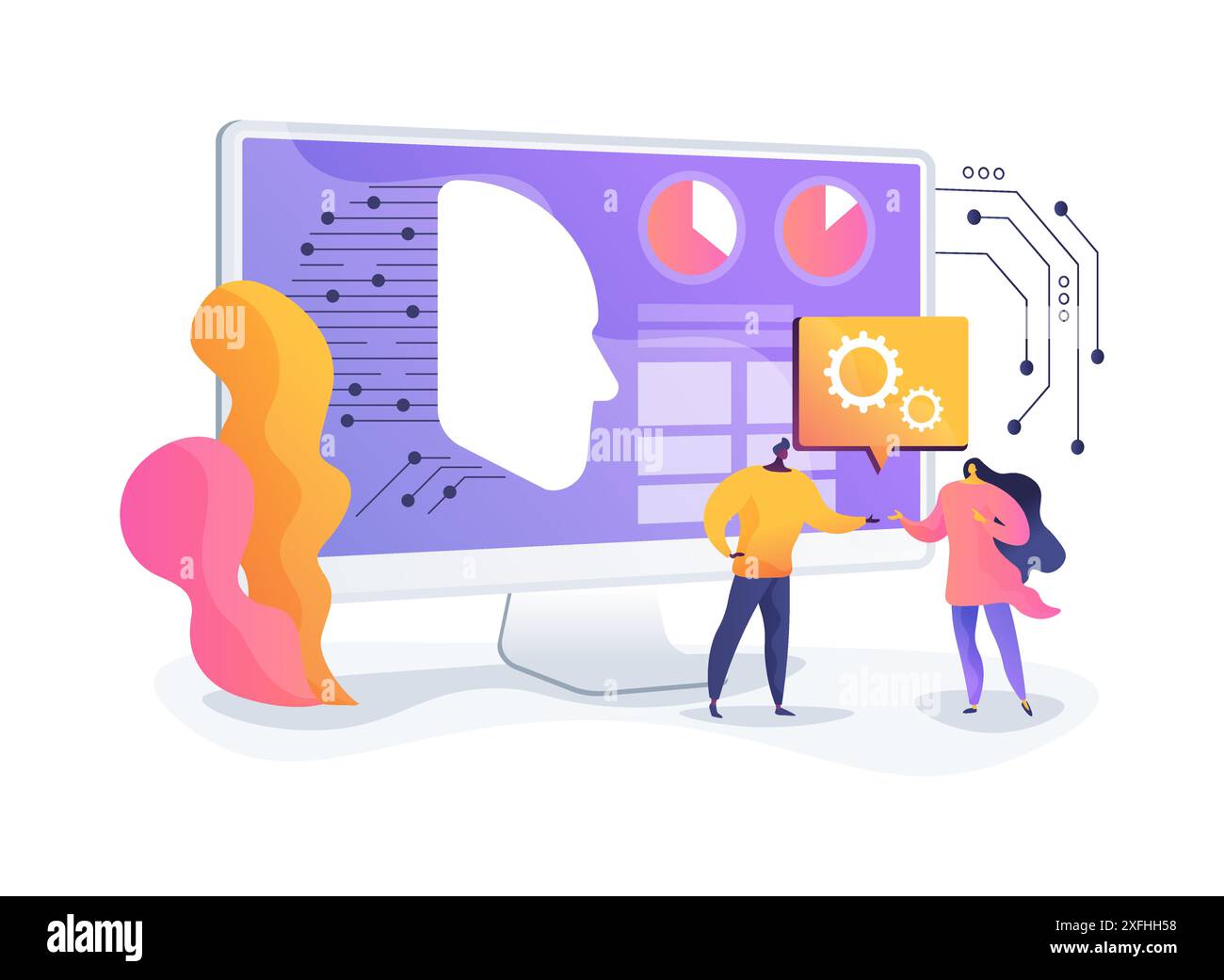 AI-Predictive Employee Retention abstract concept vector illustration ...