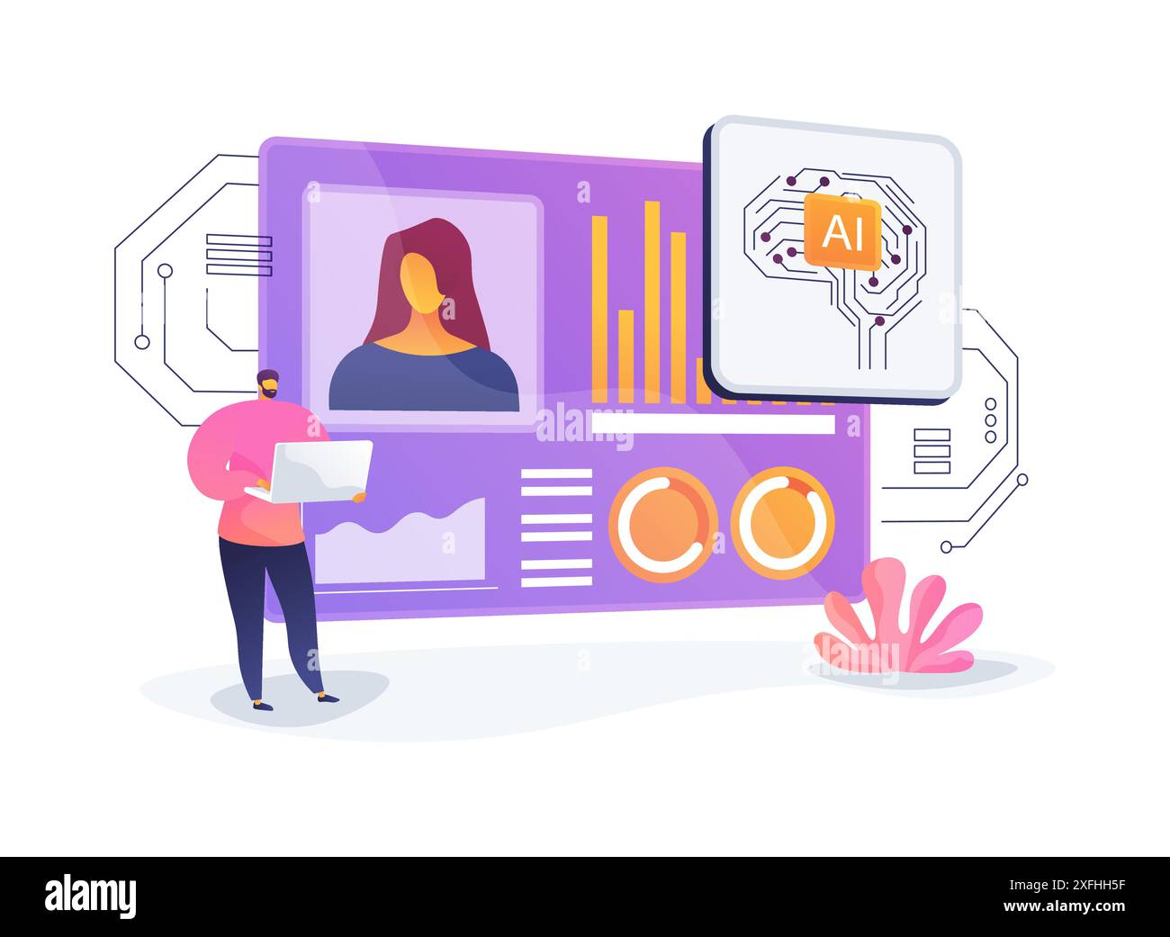 AI-Optimized HR Data Analytics abstract concept vector illustration ...