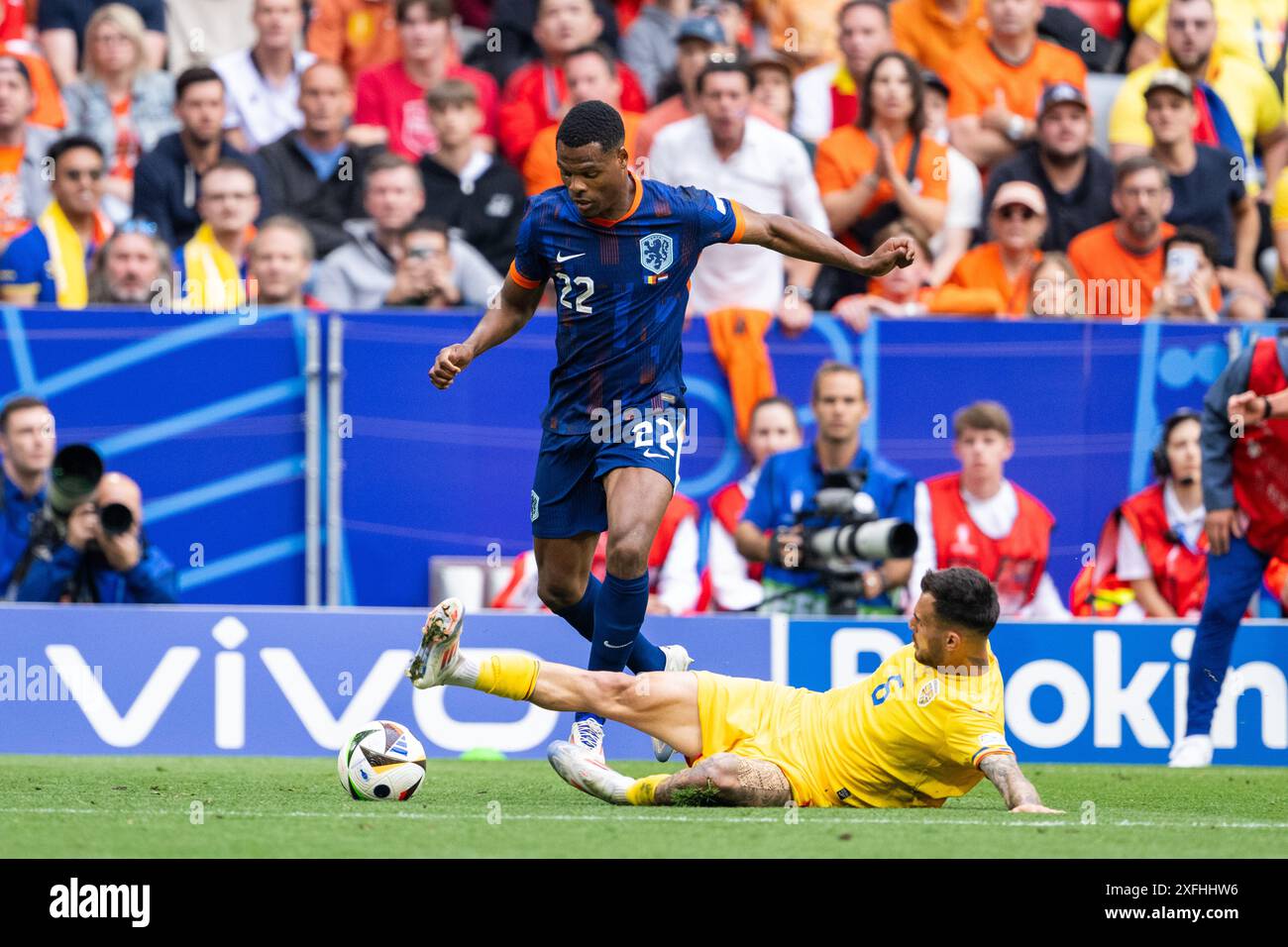 Munich, Germany. 02nd, July 2024. Denzel Dumfries (22) of the ...